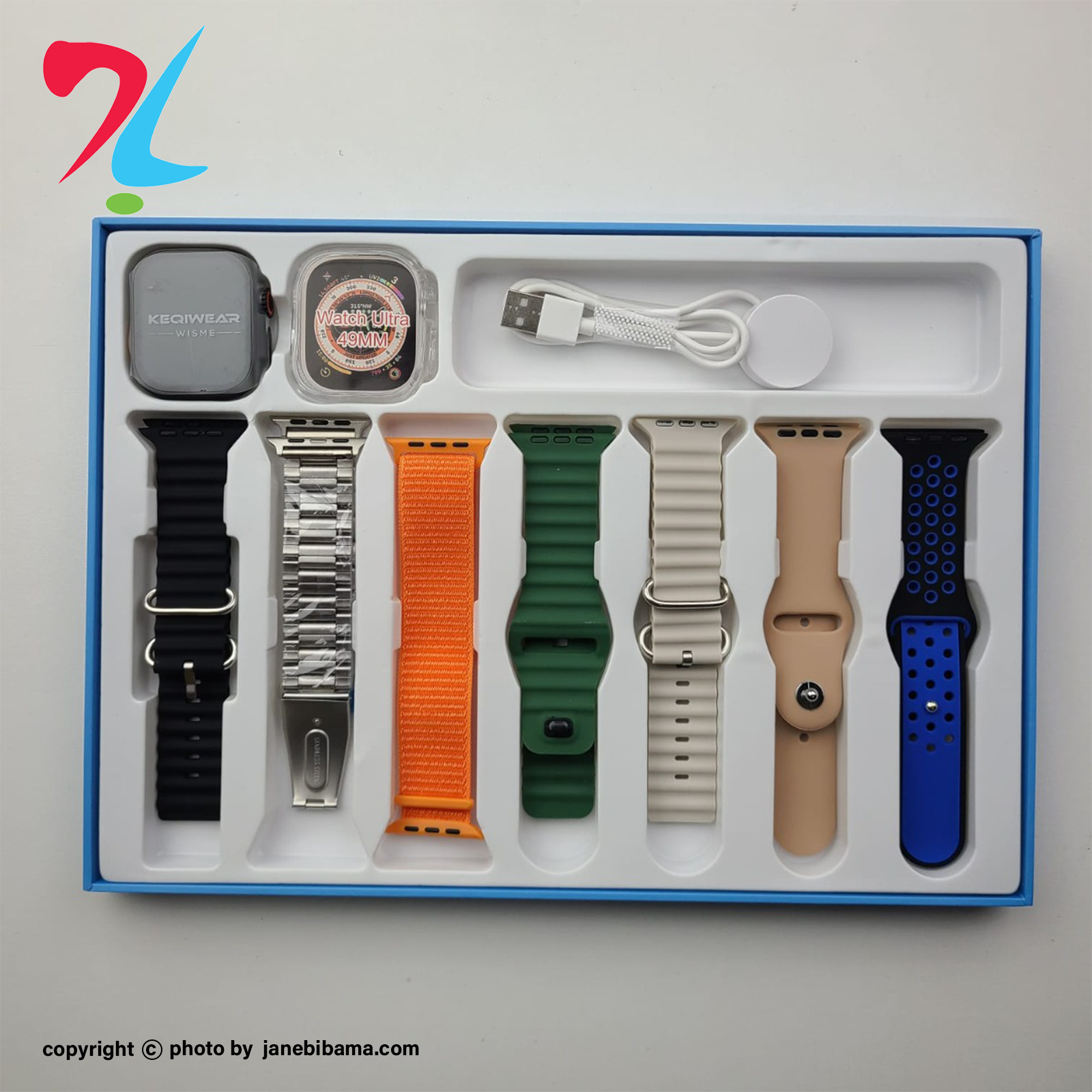 اسمارت واچ هوشمند smart watch WS-X9 Ultra - مشکی همراه با 7 بند مختلف ...